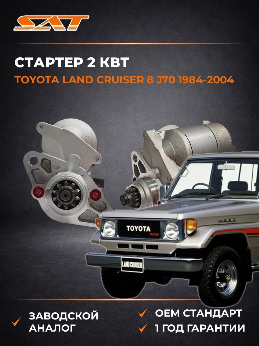 Стартер 2 кВт SAT ST2810066040N Тойота Ленд Крузер 8 J70 Toyota Land Cruiser 8 J70 1984-2004