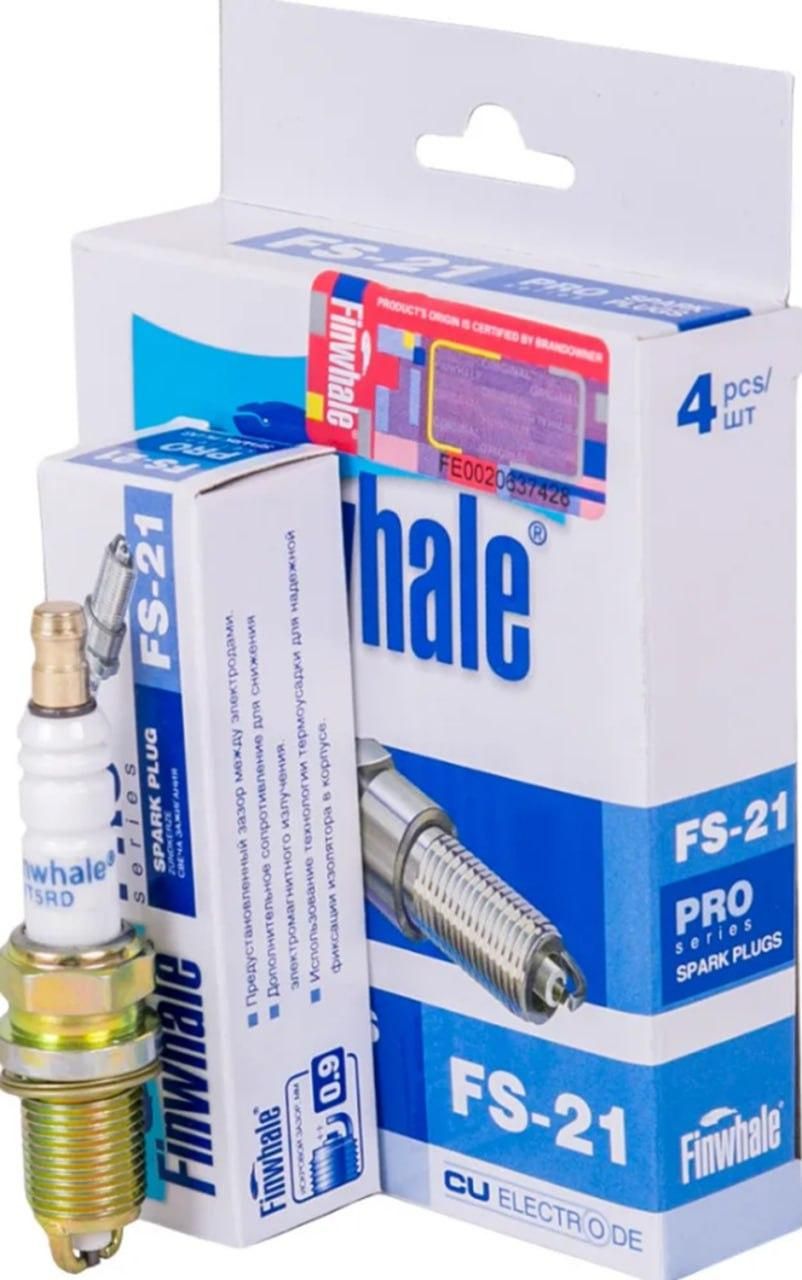 Свеча зажигания Finwhale FS21 на Рено Логан, Сандеро, Лада Раргус 8V 7700500168 224013682R, 1 шт