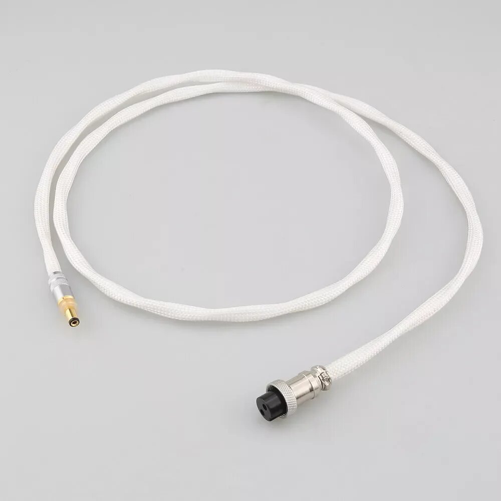 Кабель питания GX16-2P to DC2.1, 1 м, серебряный