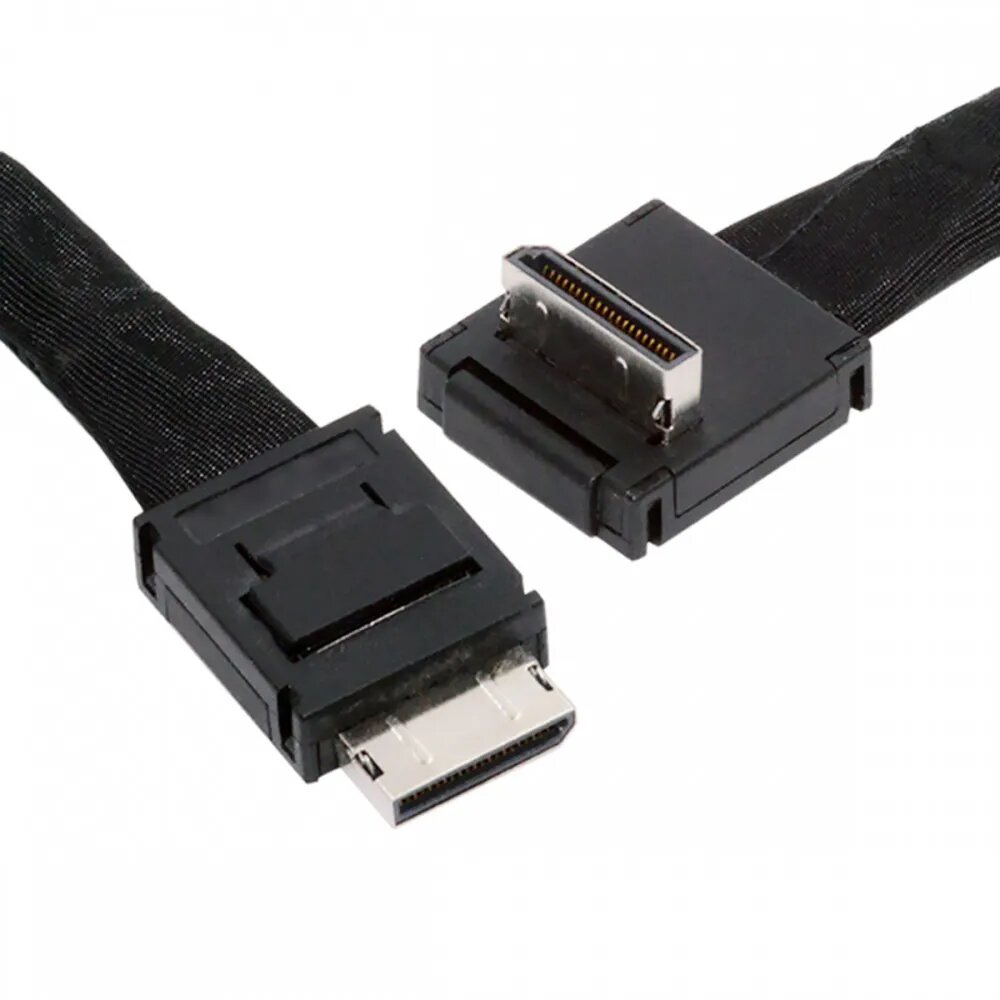 Xiwai OcuLink PCIe 4.0 Угловой 90 градусов PCI-Express SFF-8611 4i к SFF-8611 Активный кабель для передачи данных для eGPU SSD 80 см