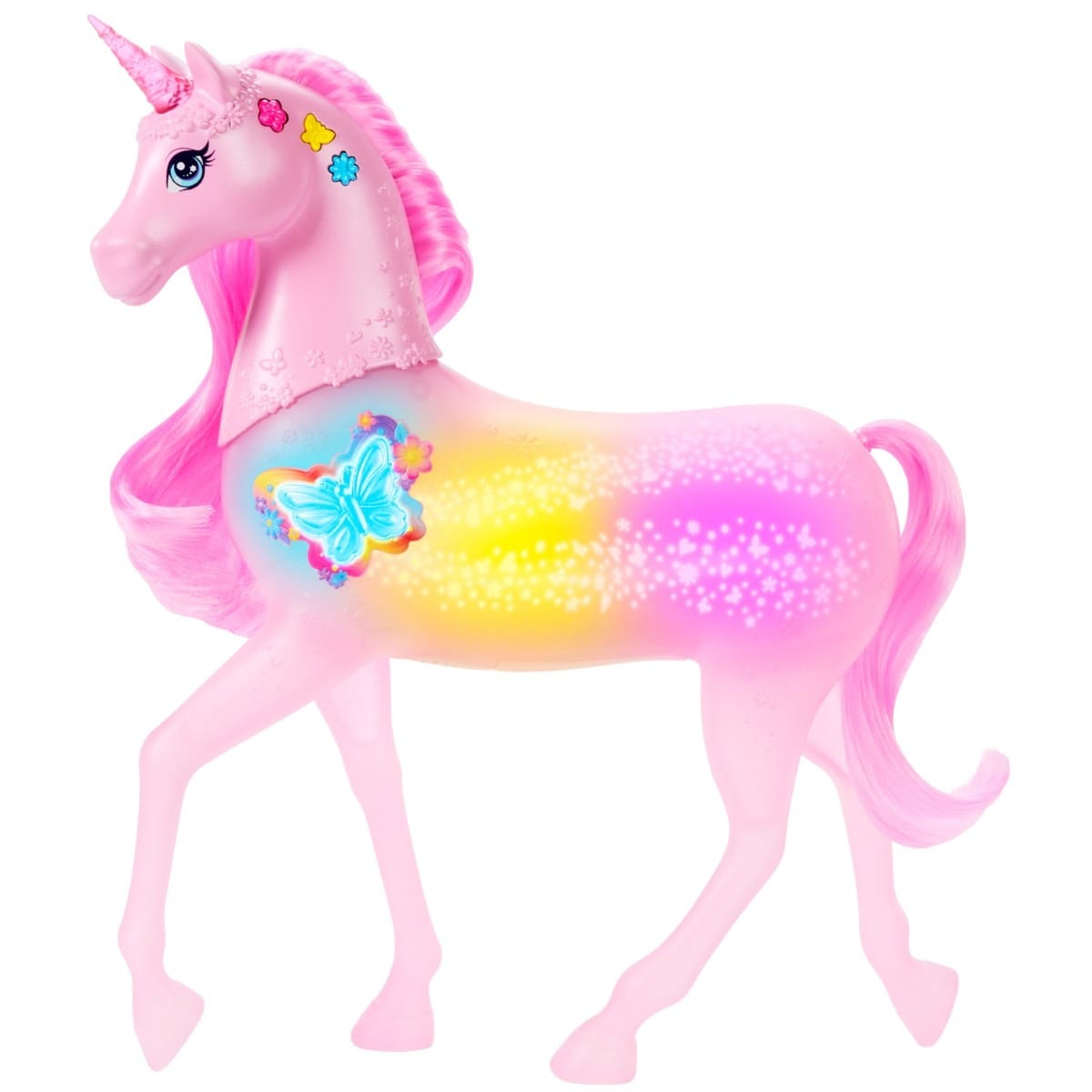Мягкая игрушка Barbie Волшебный единорог Сказочные огоньки, белый