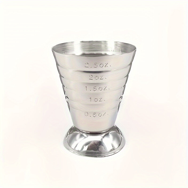 Двойной барный мерник из нержавеющей стали с разметкой, объем 2.5 oz, 1 шт, серый