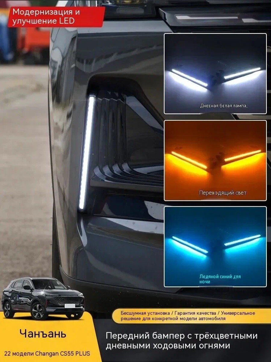 Фары автомобильные, Огни дневные ходовые, 2 шт, арт. Changan CS55PLUS