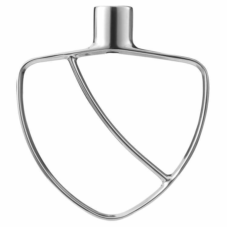 Плоская насадка-венчик из нержавеющей стали для стационарных миксеров KitchenAid с чашей объемом 5,5 и 6 литров.