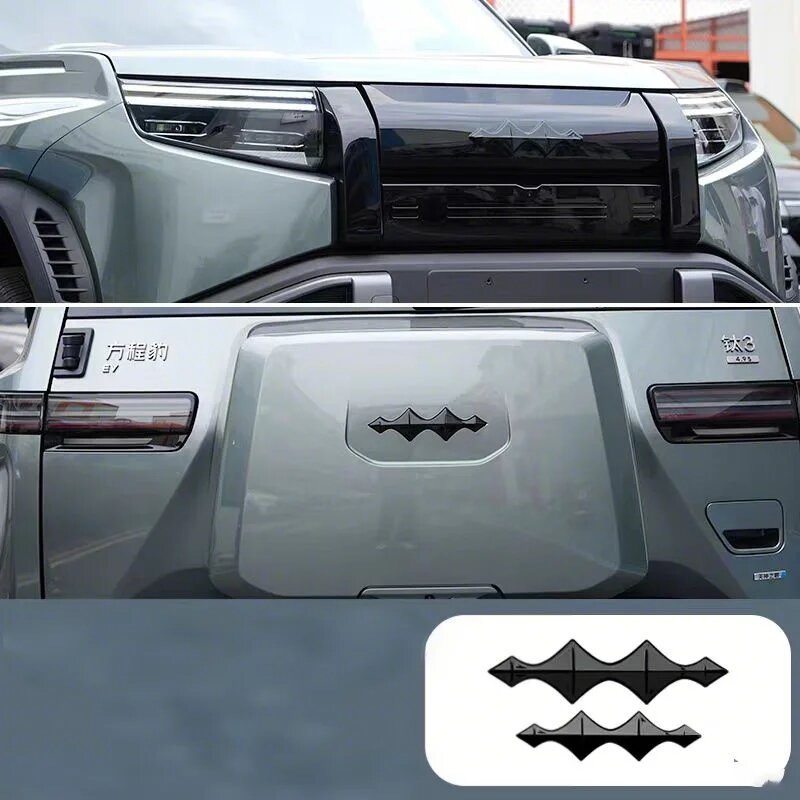 Для BYD Leopard Titanium 3, наклейки с эмблемой черного воина, передняя и задняя 2 pieces pack