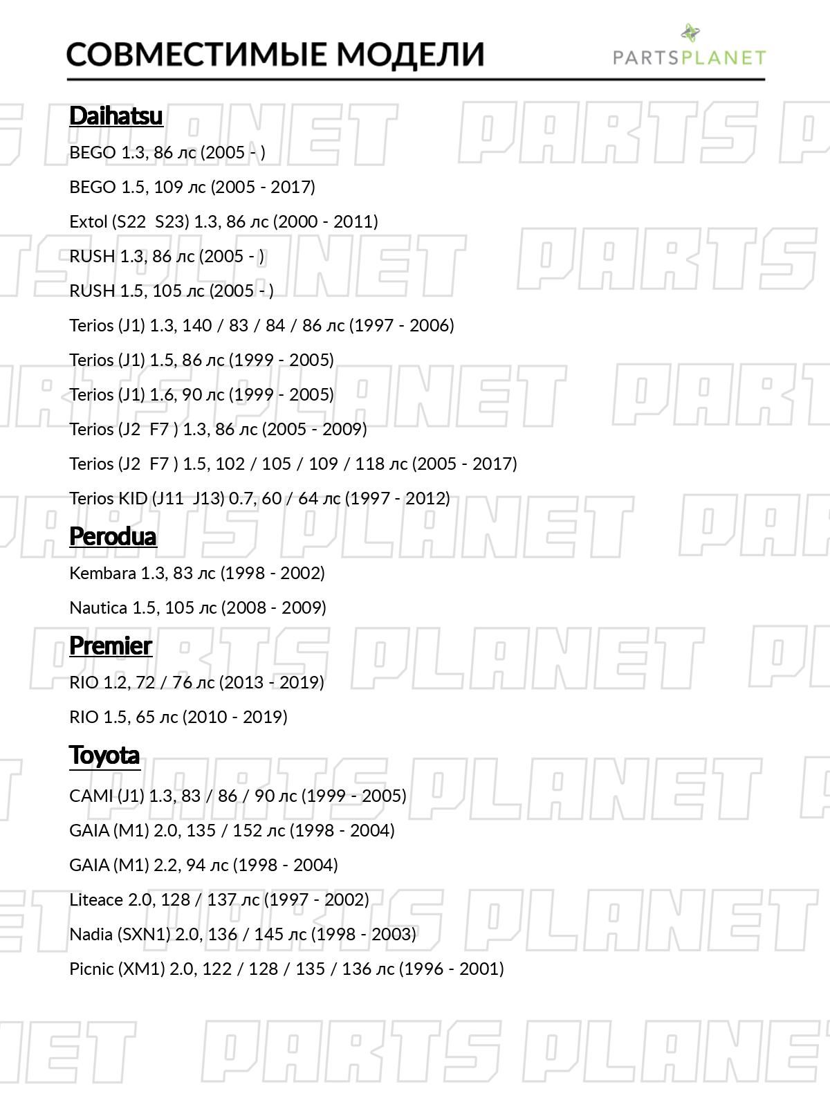 Тормозные колодки, барабанные для Дайхацу Териос 1997-2006, KID 1997-2012, Тойота Гейа 1998-2004, Надия 1998-2003, Раш 2006-2017 OEM 0449528100 0449587402 0449587402000 арт JBS0019