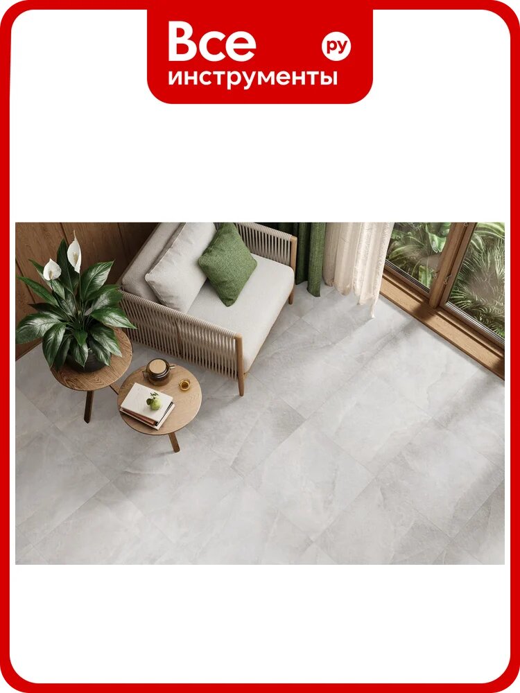 Керамогранит матовый карвинг Солт серый / Salt Gray NewTrend 600х600х9,5 1,44м2 серый D60246M