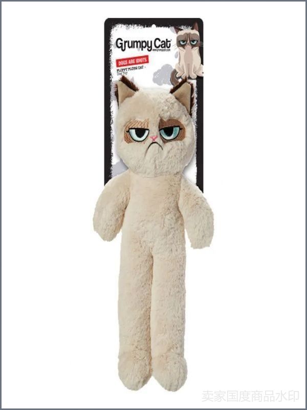 Игрушка для собак мягкая с пищалкой Сердитый Кот, Grumpy Cat, Грампи Кэт