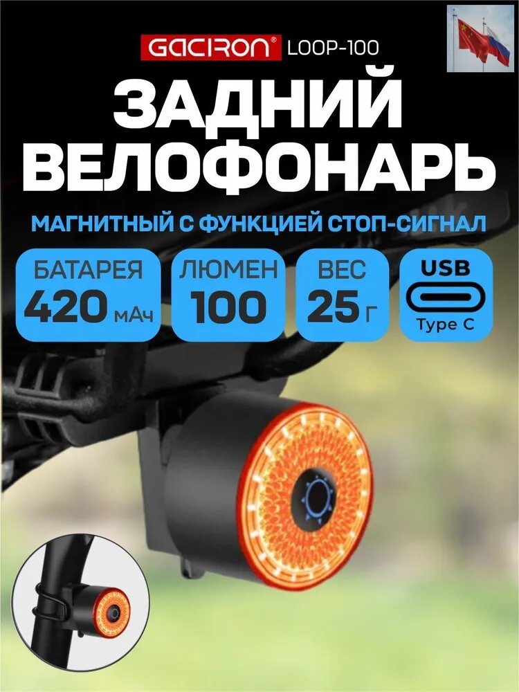 GACIRON Фонарь для велосипеда