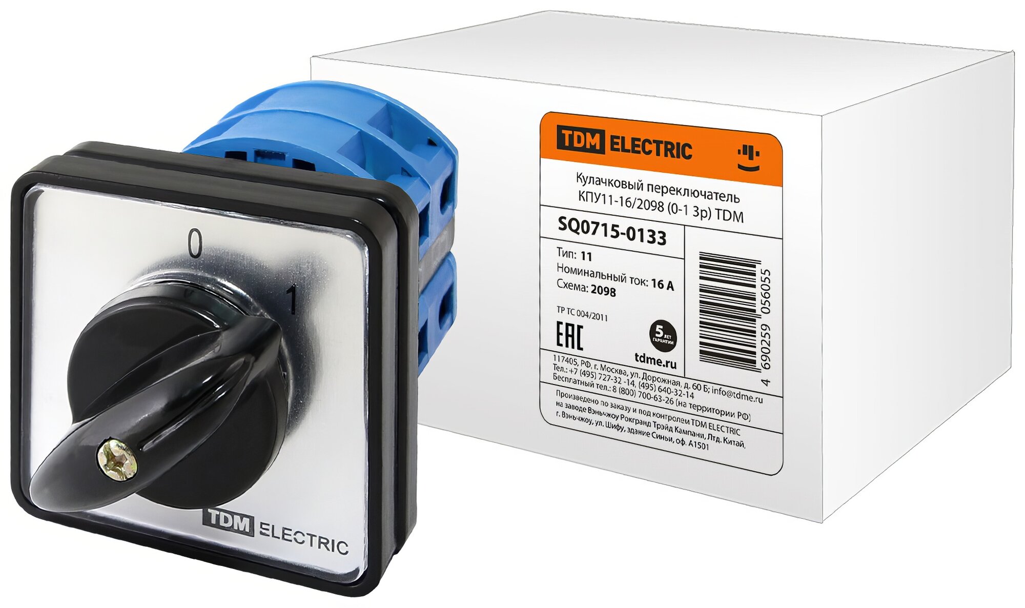 Переключатель TDM ELECTRIC КПУ11-16/2098 0-1 3р SQ0715-0133