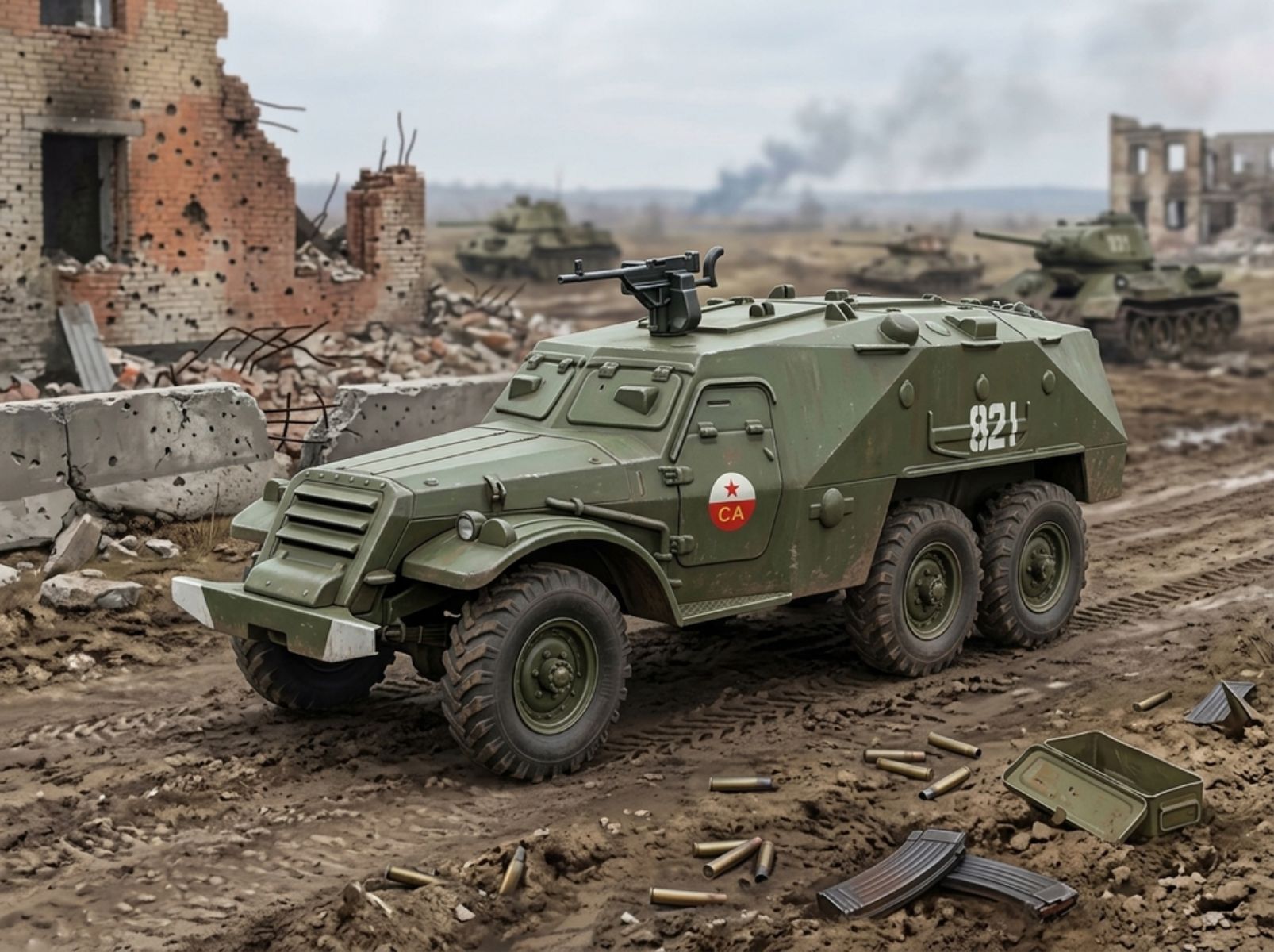 Масштабная модель 1/72, БТР-152 хаки