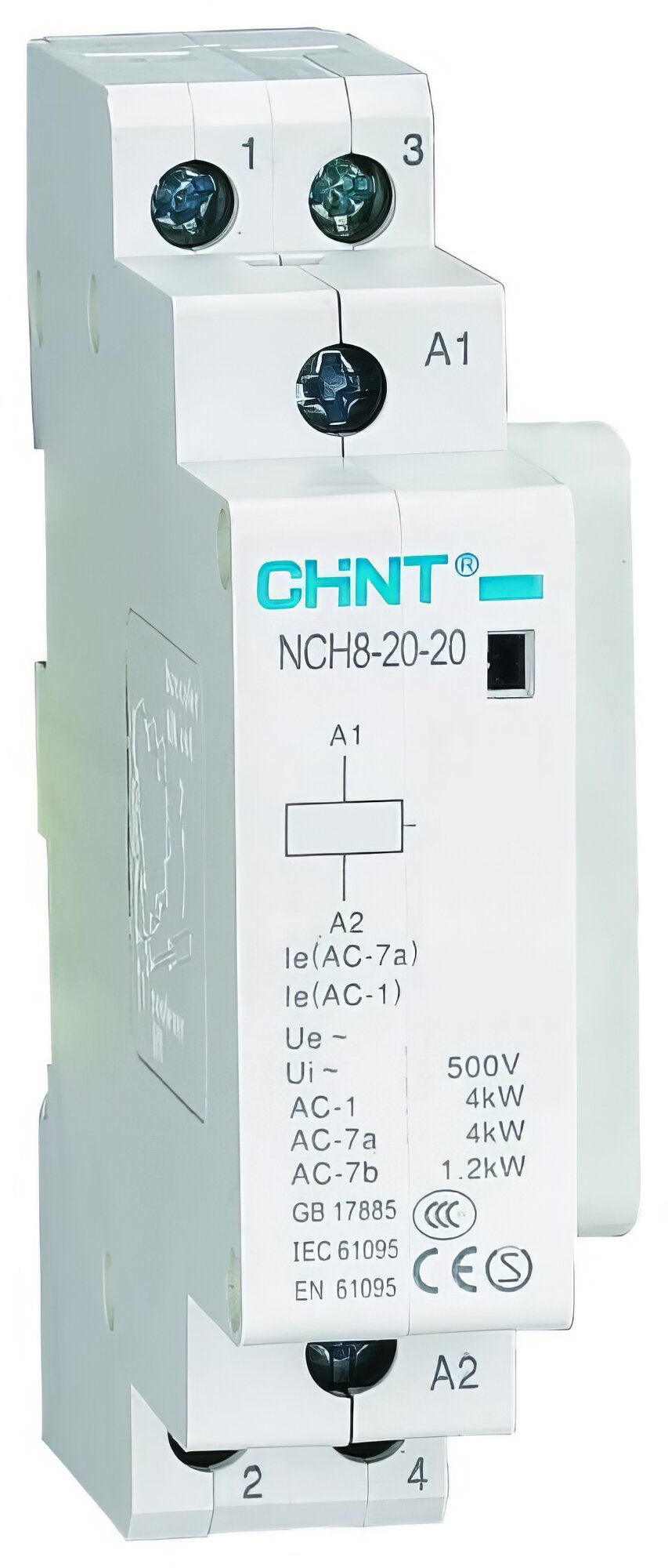 Модульный контактор CHINT NCH8-20/11 20A 1НЗ+1НО AC 220/230В 50Гц 256052