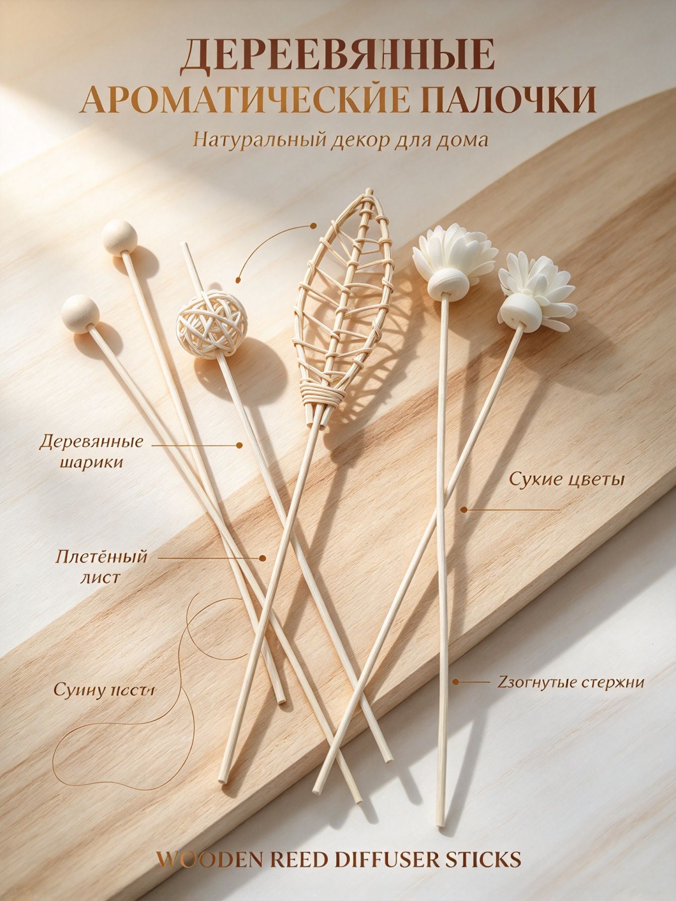 Палочки для диффузора, Артикул: 5896610972, Объем, мл: 20, Цвет: Белое