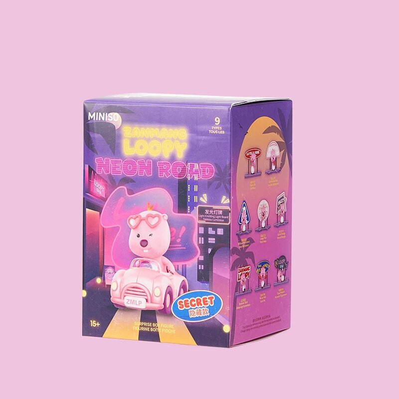 Минисо Занмэн Лоупи Серия Неоновый Шоссе Blind Box ПВХ Фигурка Коллекционная Игрушка Случайная Одна Упаковка