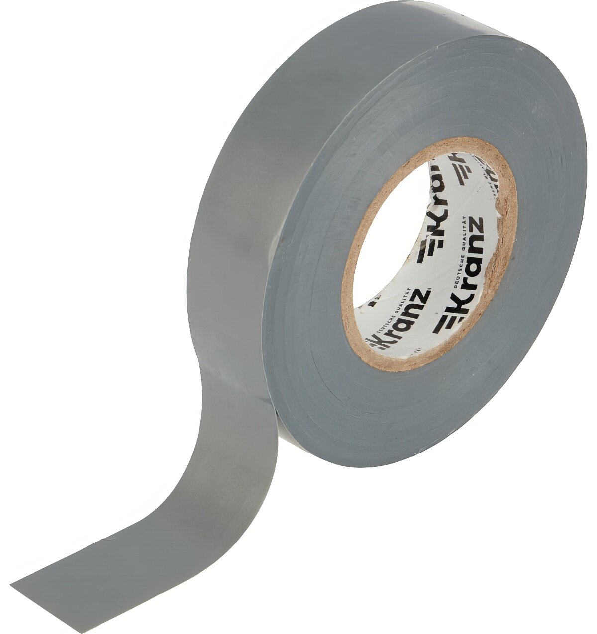 Профессиональная изолента ПВХ KRANZ 0,18х19 мм, 20 м, серая KR-09-2808
