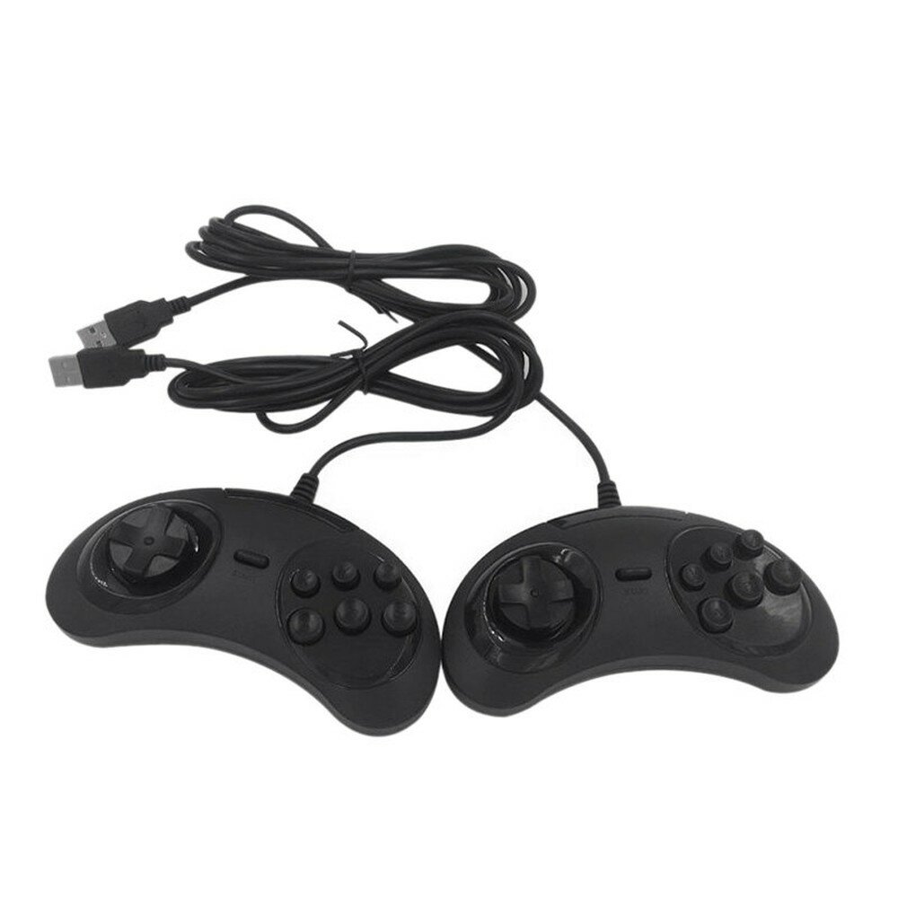 (D O M G) 0 Игровой контроллер USB Gamepad с 6 кнопками для геймпадов PC MAC Mega Drive