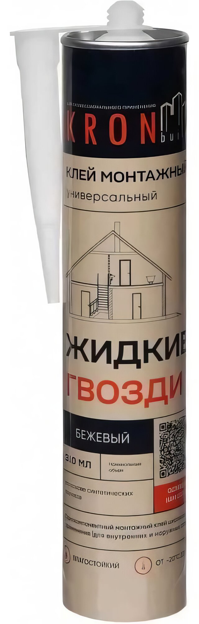 Жидкие гвозди Kronbuild на каучуковой основе, бежевый, 390 г LNB39