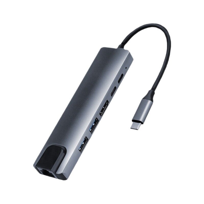 6-В-1 Адаптер USB C Хаб Мультипорт с Портом Ethernet 100M для Ноутбука и Телефона, Тип C на HDMI USB Доки