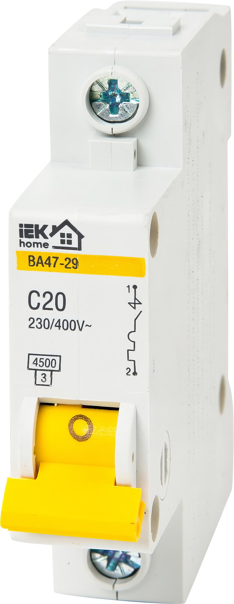 Автоматический выключатель IEK Home ВА47-29 1P C20 А 4.5 кА