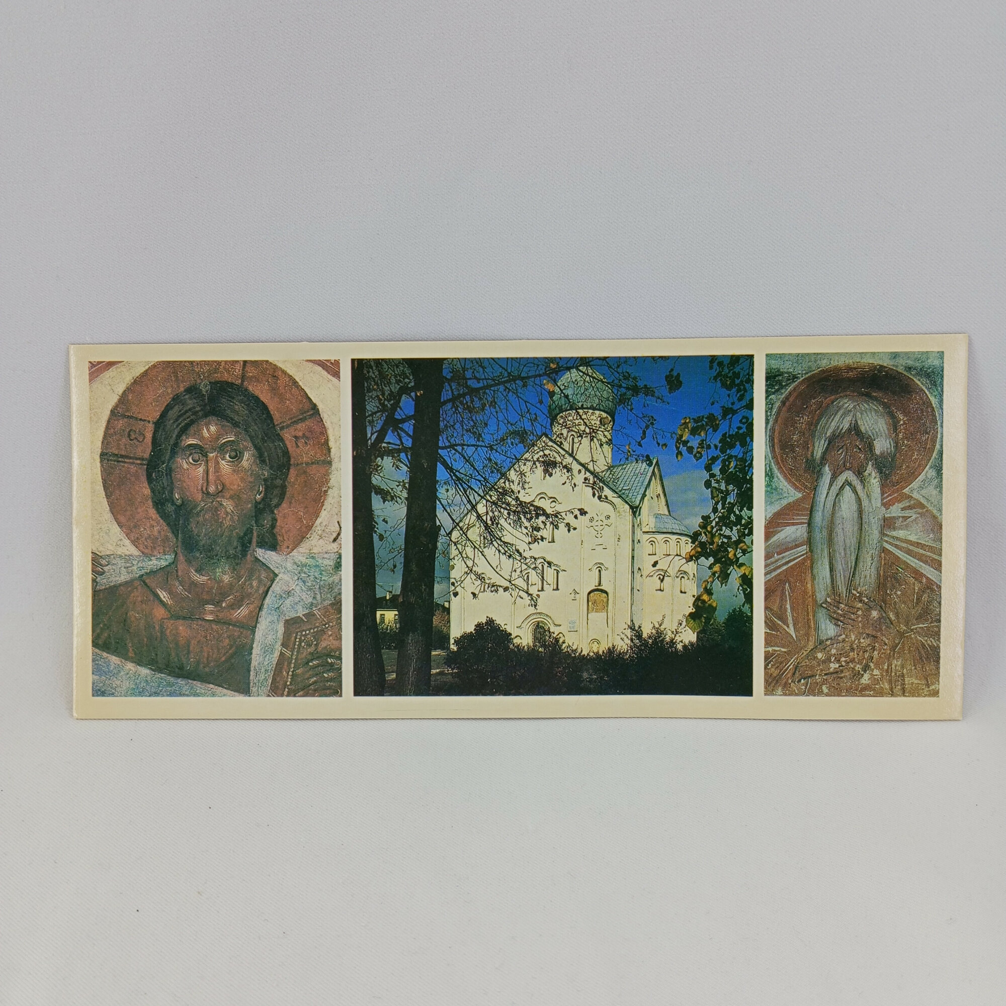 Открытка подписанная советская СССР. Новгород, православные фрески Феофана Грека, церковь Спаса Прео