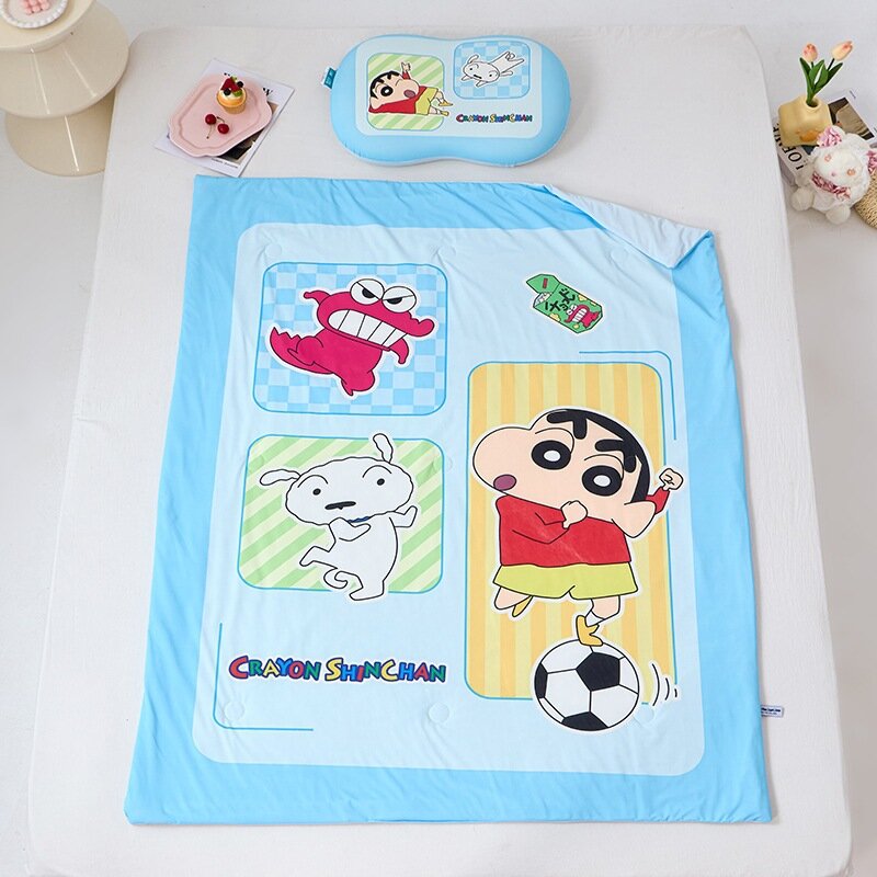 Официальное летнее одеяло Sanrio Crayon Shin-chan Soccer, охлаждающее покрывало из ледяного шелка, 200x23
