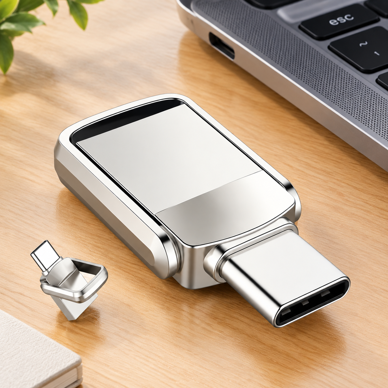 USB-накопитель Type-C 2ТБ, OTG (Цвет товара: серебристый)