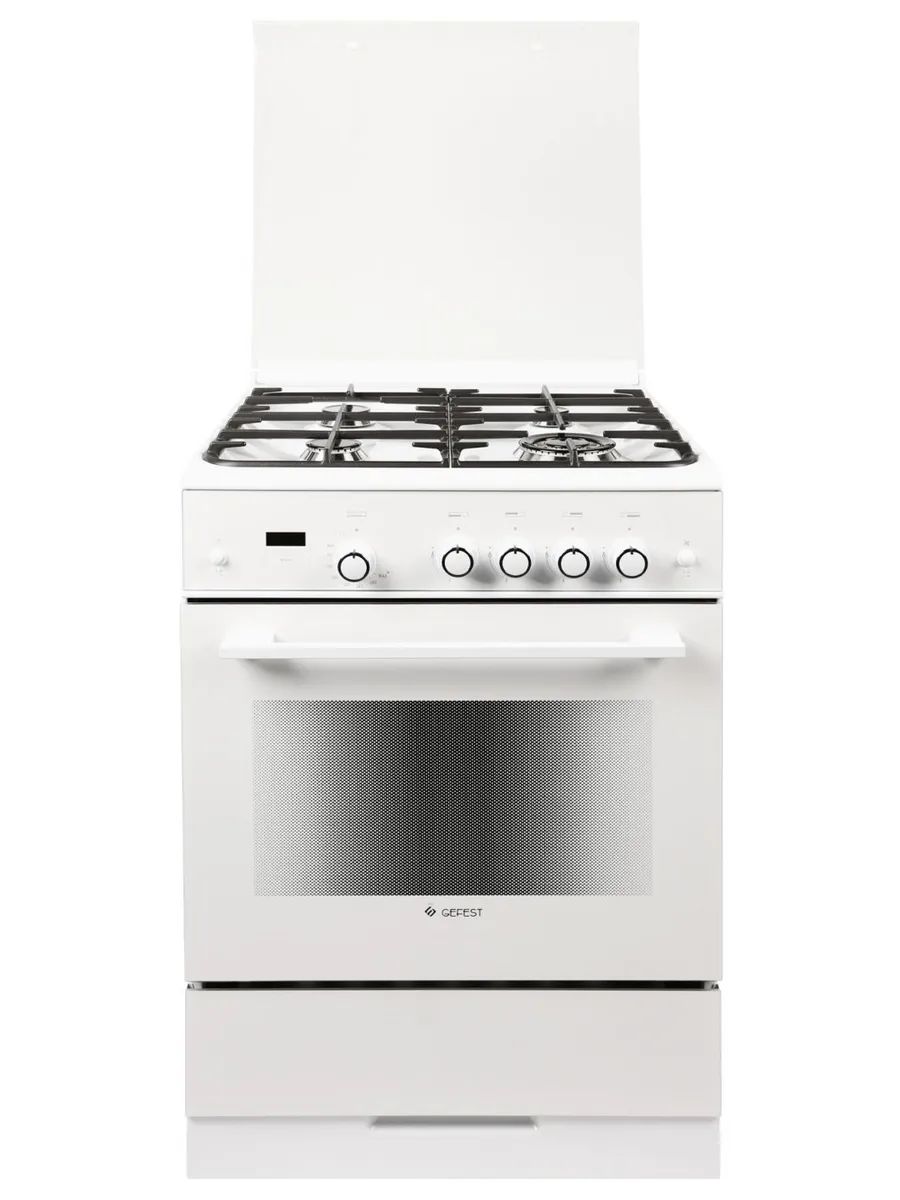 Газовая плита GEFEST ПГ 6300-03 S040T, духовка 52 л, сенсорный таймер, конвекция, электророзжиг, газ-контроль