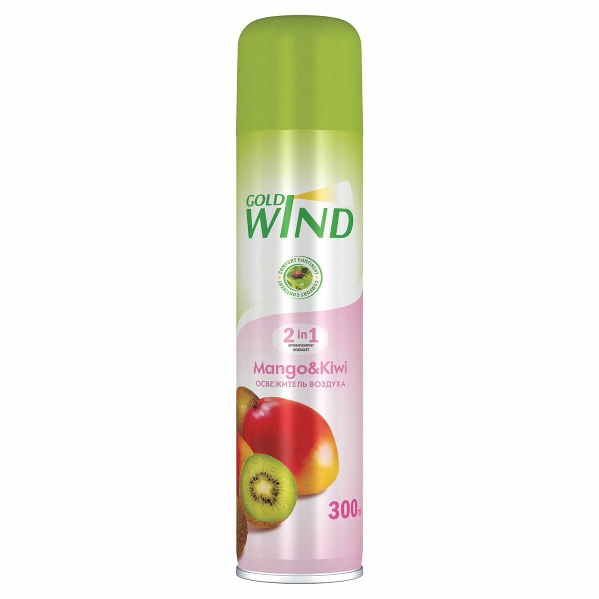 Освежитель воздуха аэрозольный Gold Wind "Mango & kiwi", 300мл (5-02.04.263.06), 12шт.