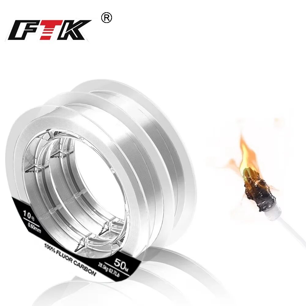 FTK Леска из углеродного волокна 50м 0,14-0,60 мм 0.16MM-7.0LB