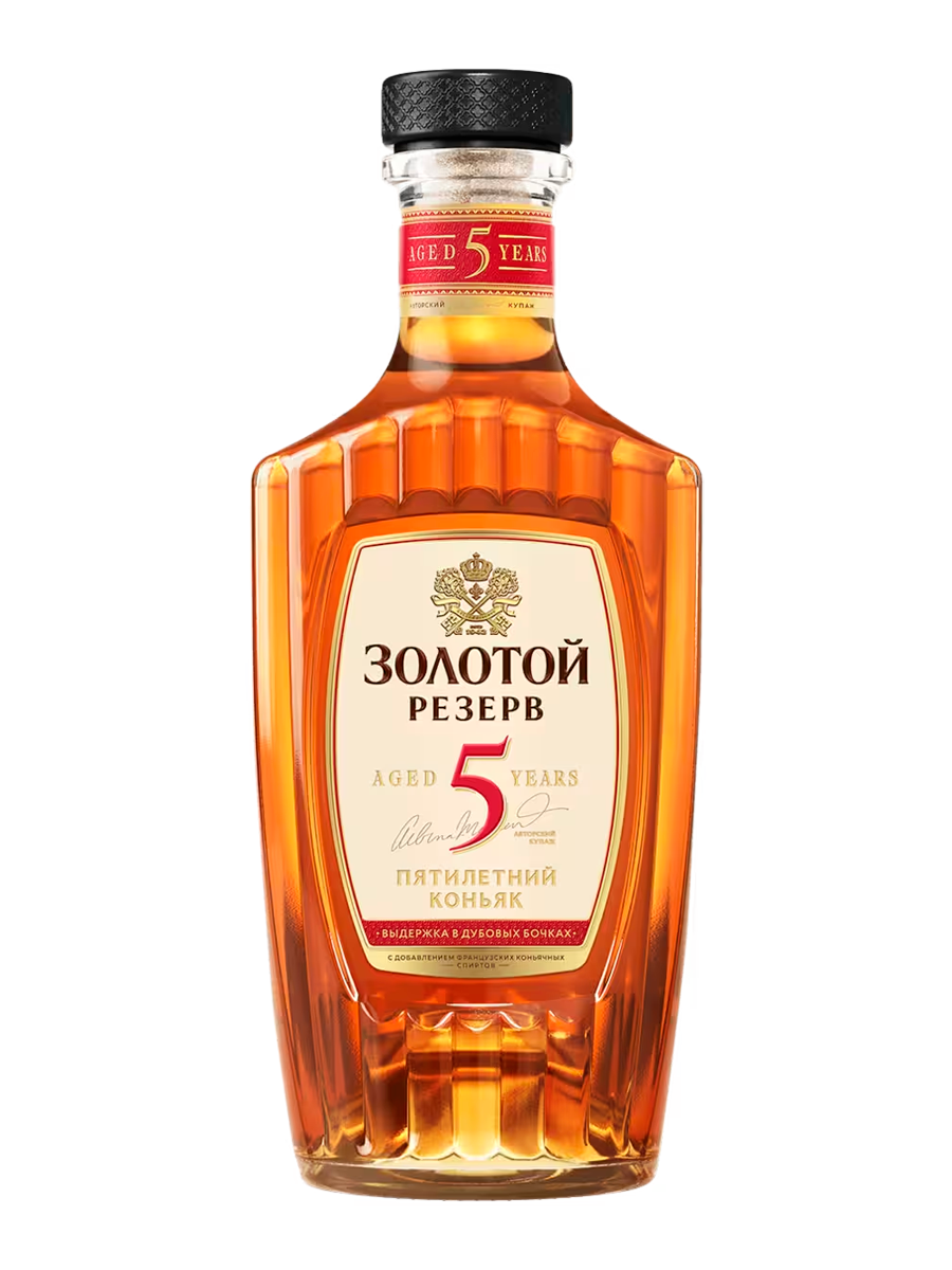 Коньяк "Золотой резерв" 5 лет, российский, 0,5 л, крепость 40%