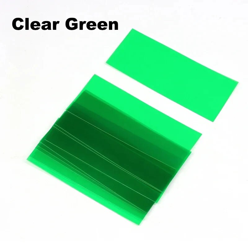 Термоусадочная трубка ПВХ для аккумуляторов 18650/21700 Зеленый, Clear Green, 25pcs, 18650 Film