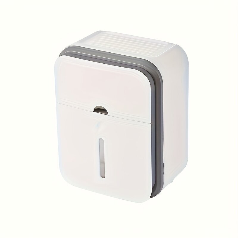 Держатель для туалетной бумаги настенный самоклеящийся серый водостойкий пластиковый с креплением сверху или снизу