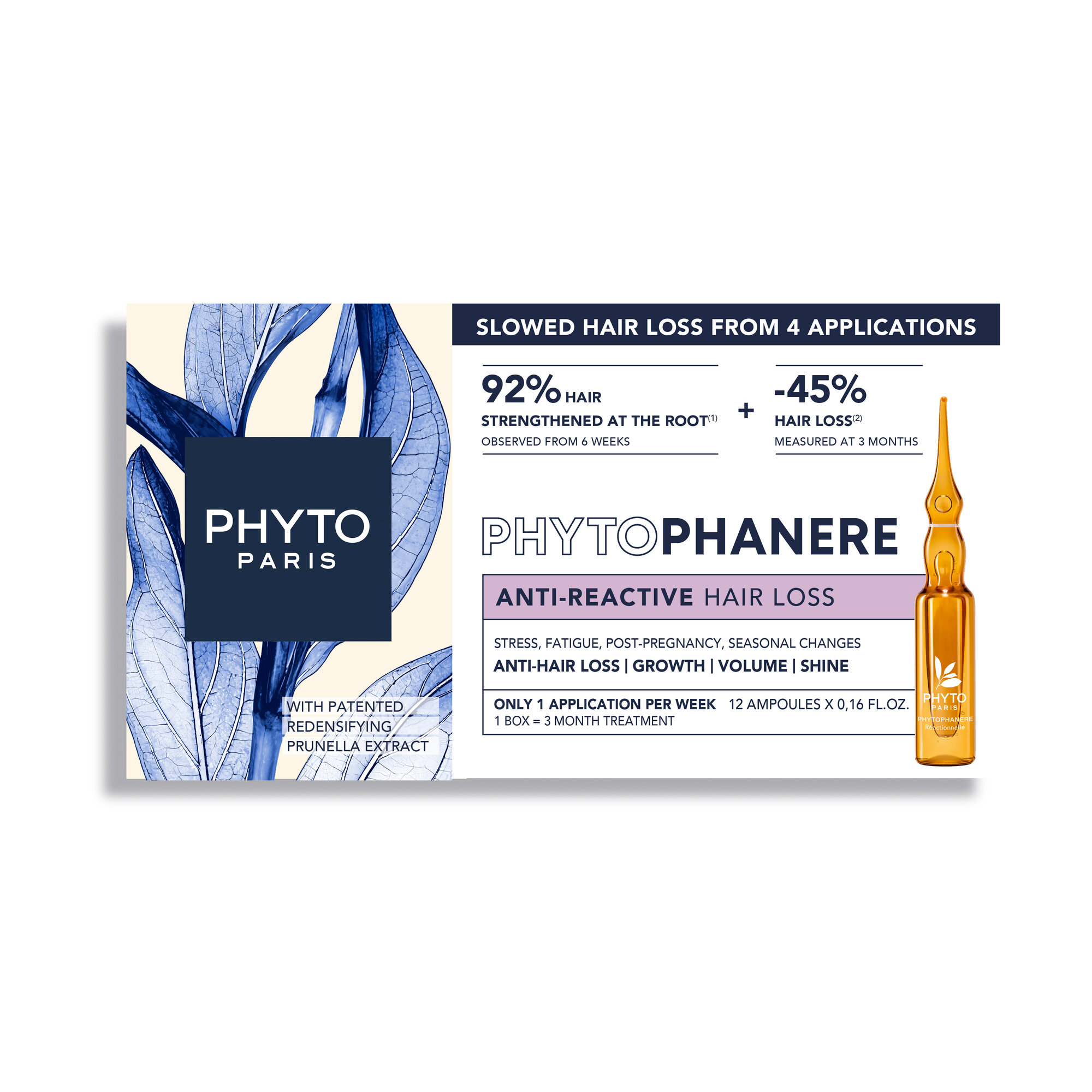 Фито фитофанер лосьон от выпадения волос в ампулах, 12х5 мл / PHYTO Phytophanere Anti- Reactive hair loss