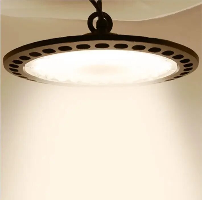 Светодиодный светильник UFO High Bay, 100 Вт, 150 Вт, 200 Вт, промышленный светильник UFO, высокий люмен, без вентилятора, гаражный светильник, светильник для магазина High Bay, 4000–6500 К