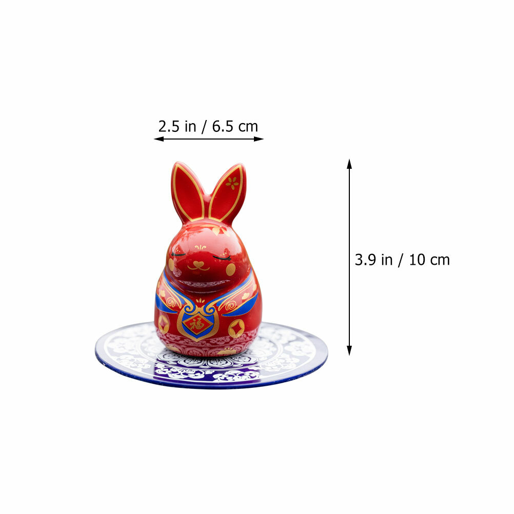 Керамическая Статуэтка Кролика Для Украшения Дома Авто И Сада 10x6.5Cm