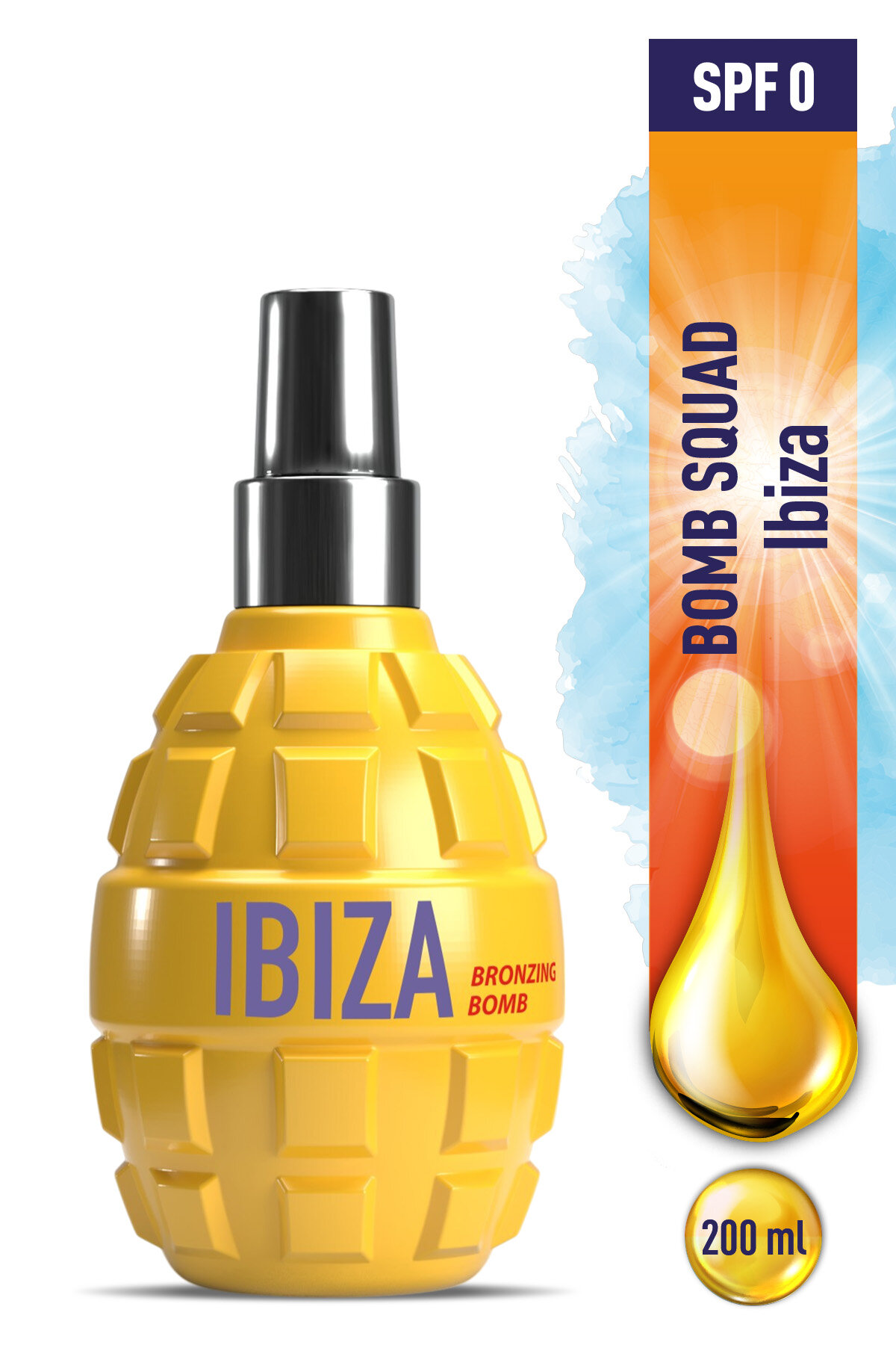 Eda Taspinar Ibiza Bomb Активатор загара, масло для тела, интенсивный бронзовый эффект, водостойкое