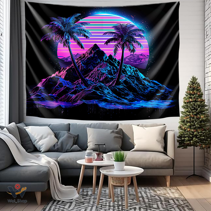 Настенный гобелен с пейзажем для декора комнаты, полиэстер, 150×200 см, цвет 2