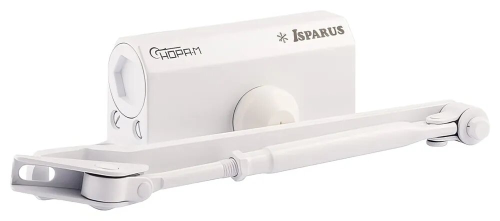 Дверной доводчик с фиксацией нора-м Isparus 410F (морозостойкий; от 15 до 60 кг; белый) 18399