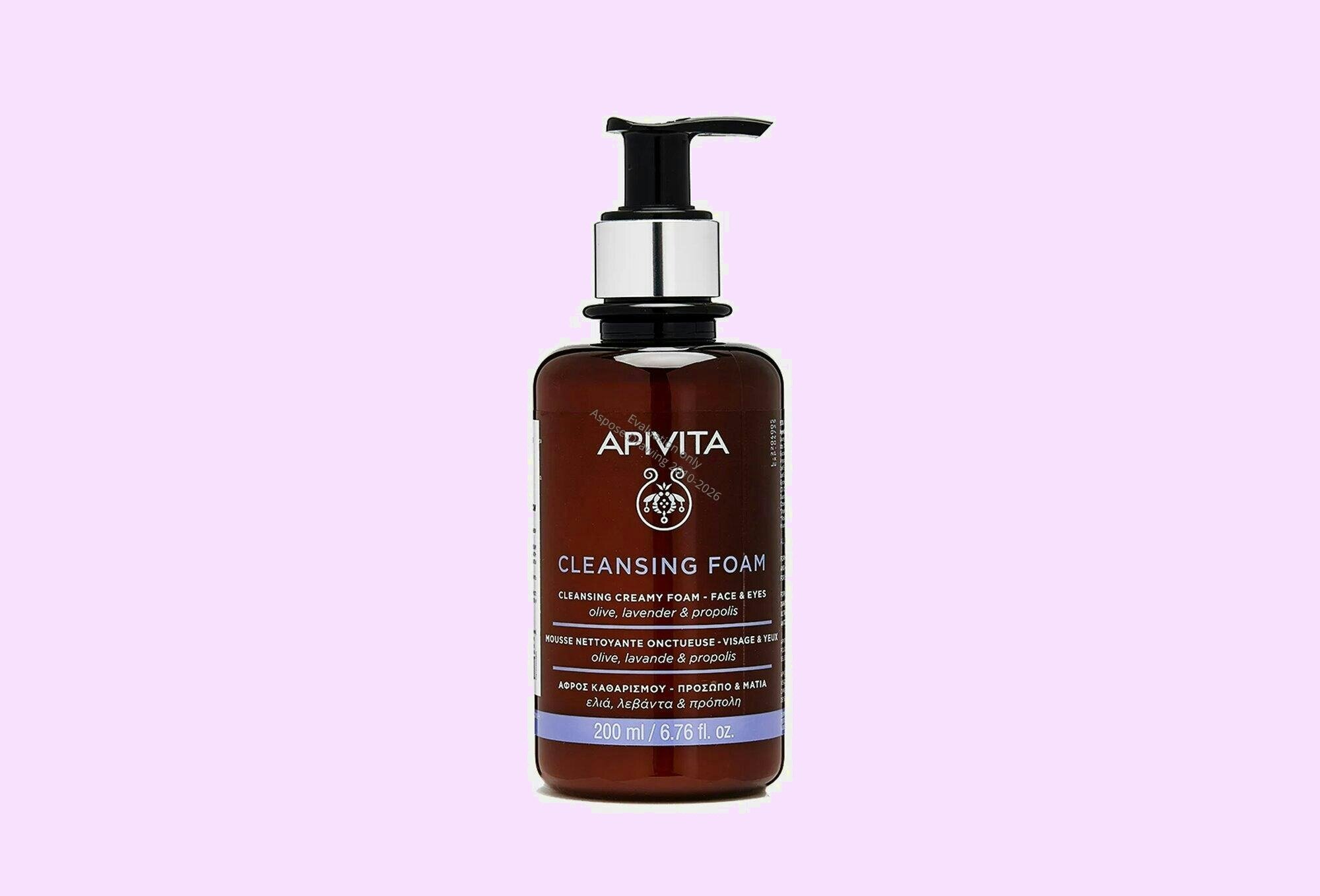 Пенка для умывания Apivita Olive, Lavender, Propolis, для всех типов кожи, 200 мл