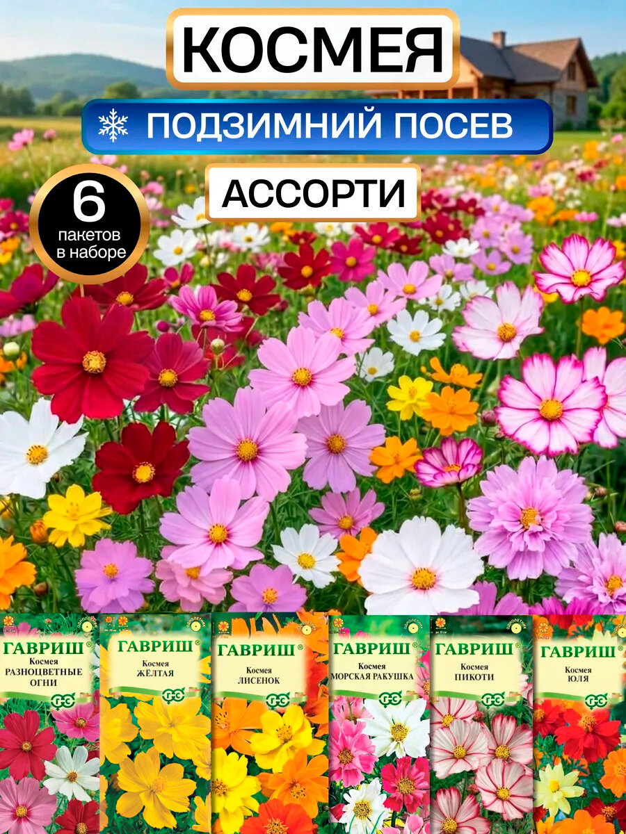 Космея семена смеси набор 6 пакетов