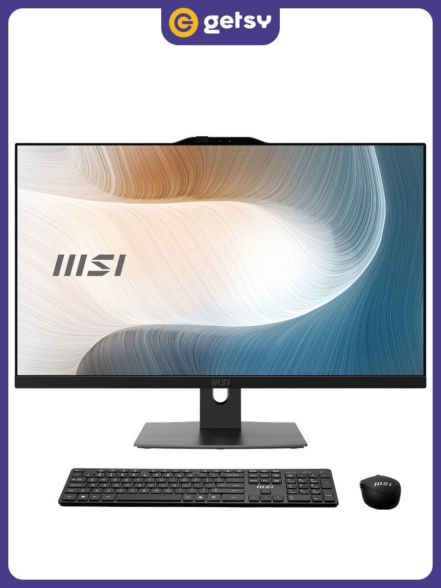 Моноблок MSI Modern AM272P 1M-1460XRU, 27" 1920x1080, Intel Core 7 150U, 16ГБ/SSD 512ГБ, Intel Graphics, без системы, мышь, клавиатура (русская), без ПО