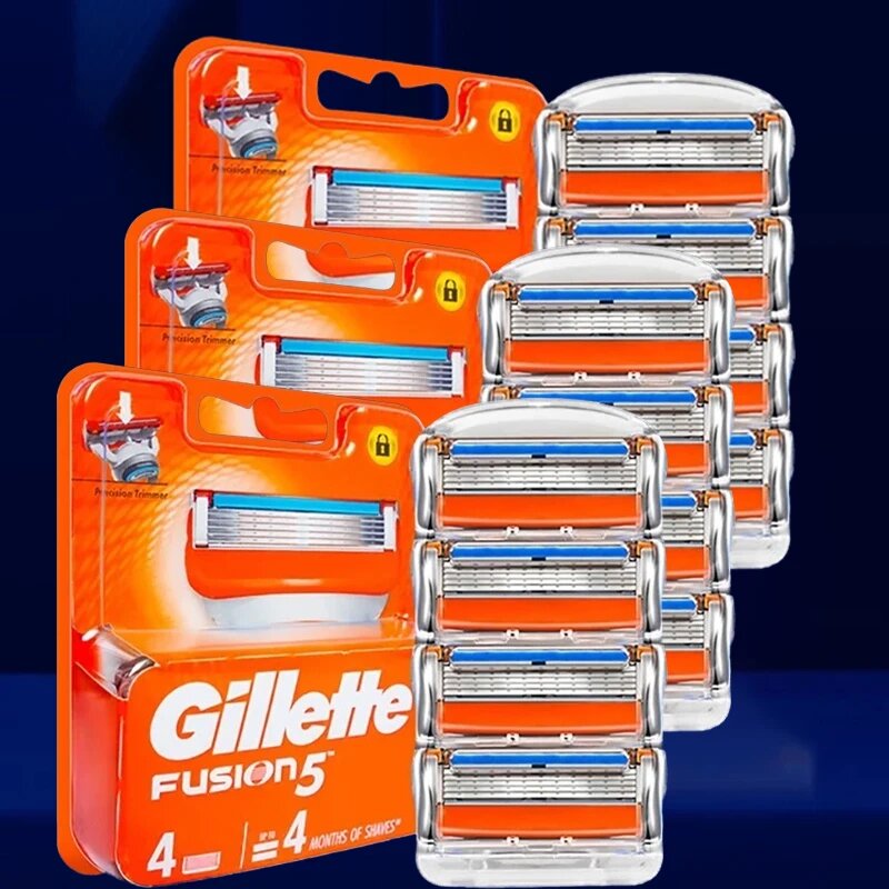 Сменные лезвия для бритвы Gillette Fusion 5, мужские бритвы для влажной бритвы