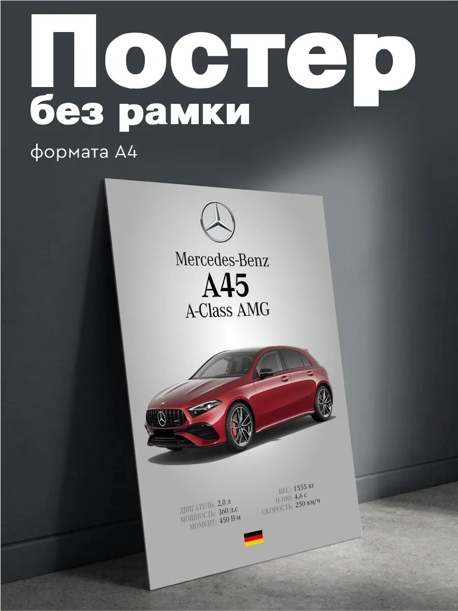 Постер на стену Mercedes AMG 2 литра плакат А4