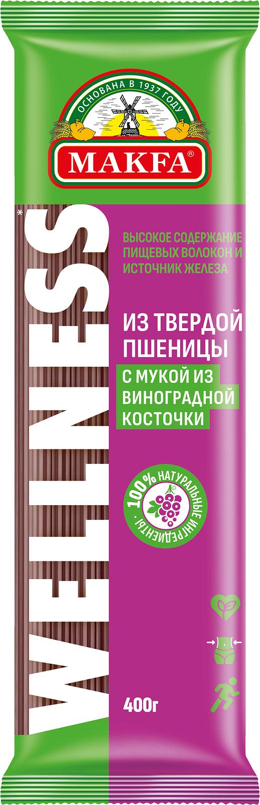 Упаковка из 20 пачек Макароны Спагетти Макфа Wellness с мукой из виногр. косточки 400г