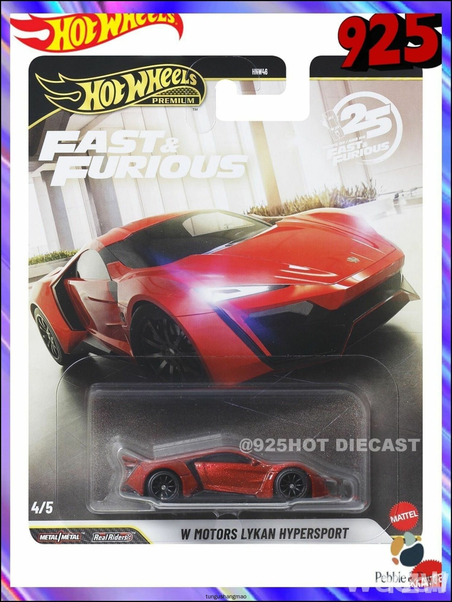Эксклюзивная модель Lykan Hypersport от W Motors 2026N HNW46 из коллекции Форсаж представлена машинкой Premium