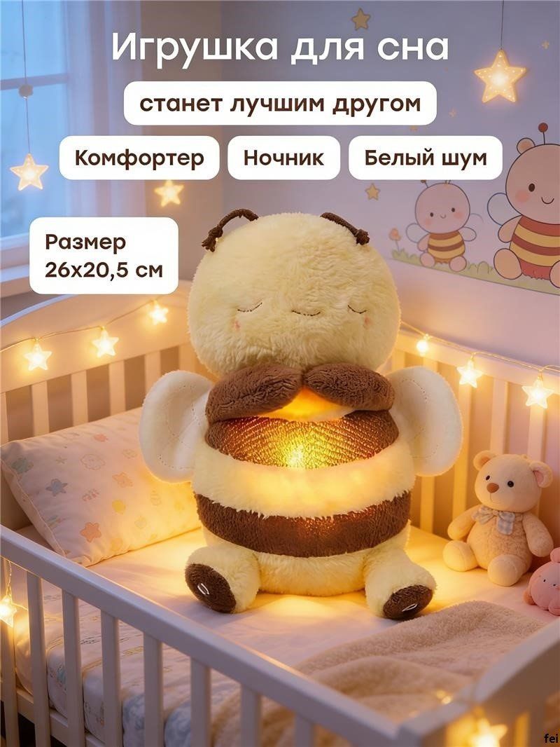 Мягкая игрушка пчелка Sleepy Bee, комфортер для новорожденных, интерактивная мягкая игрушка для сна