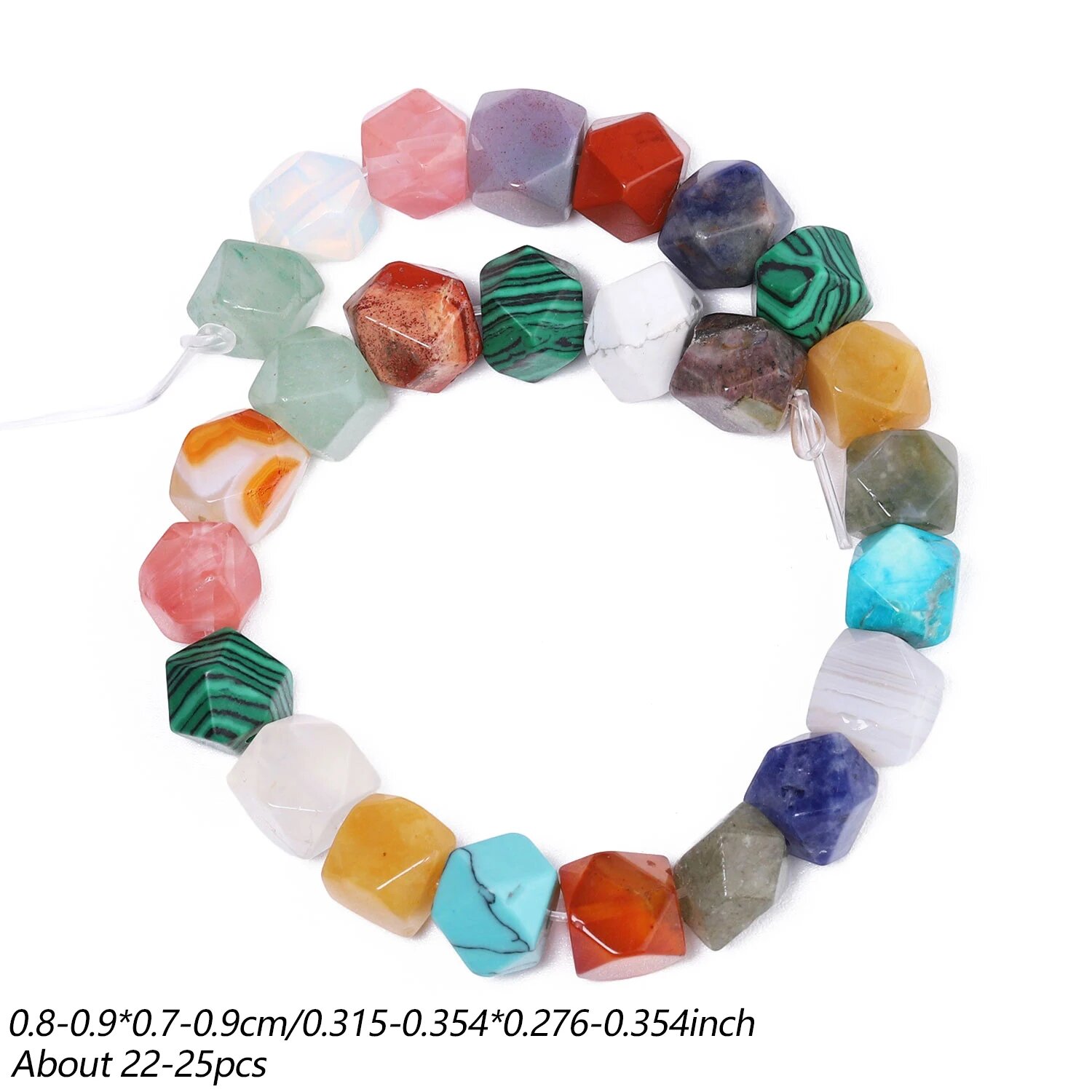 Каменные бусины GMB724 8-9mm about 22-25pcs Mixed