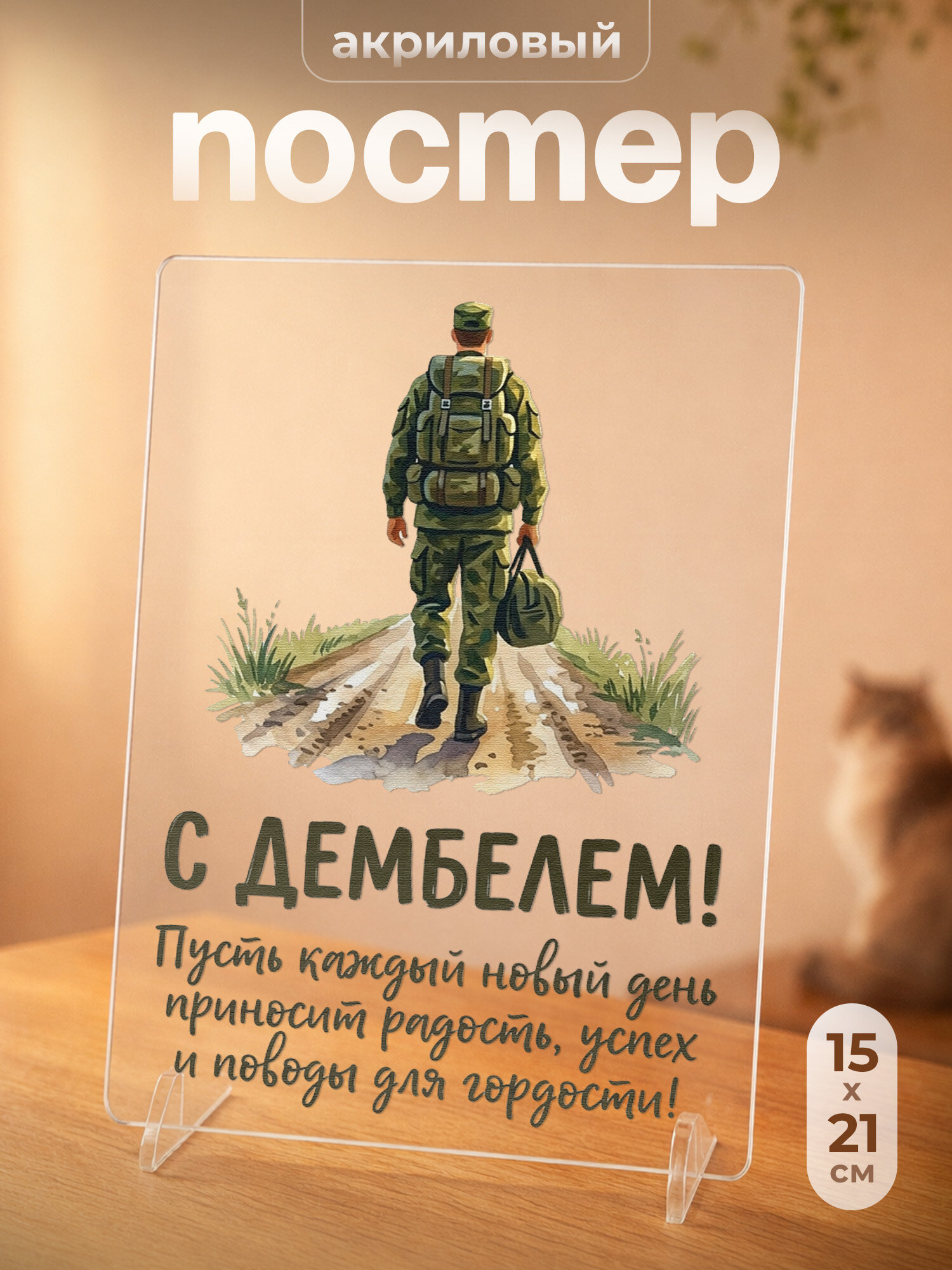 Постер акриловый на подставке дембель