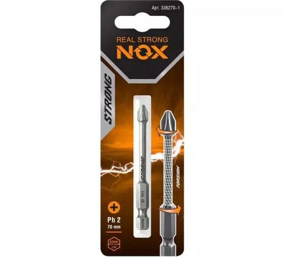 Бита для шуруповерта PH2 70 мм NOX 336270-1 торсионная