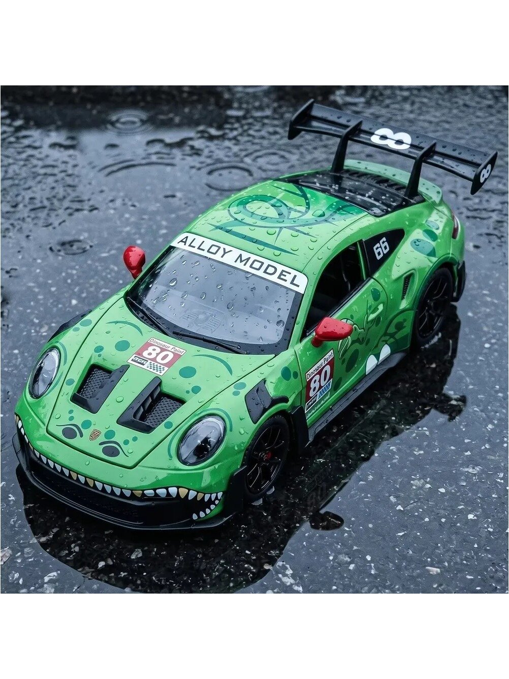 Коллекционная машинка Porsche 911 GT3 масштаб 1:24, металлическая модель зелёного цвета